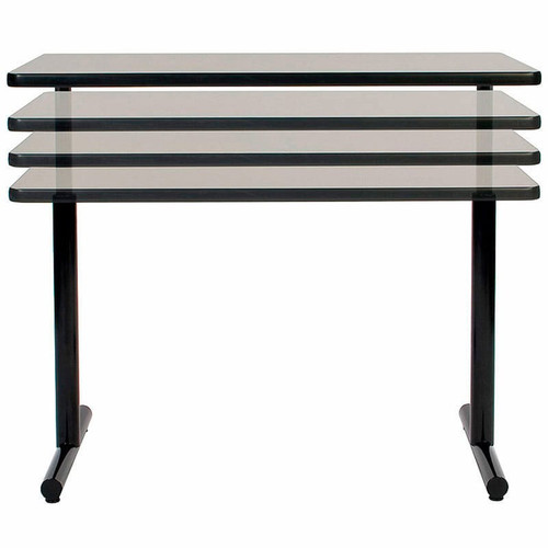 Height Adjustable Metal T-Base Transformer Table Support (Set of 2)