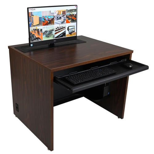 Nova Computer Training Desk with Electric Trolley Monitor Lift