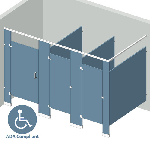 Bathroom Partitions - 3 Stalls In Corner Right Hand | ADA Privacy
