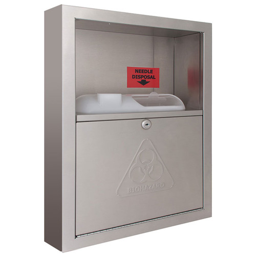 Bradley Surface Mounted Needle Disposal Cabinet 989-11 - Standard Series
