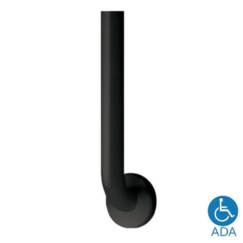 ASI Matte Black Stainless Steel Straight Grab Bar - 1.5" Dia Concealed ...