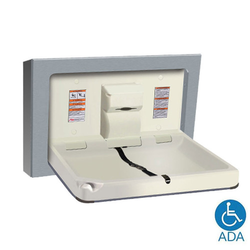 ASI Surface Mounted Stainless Steel Horizontal Baby Changing Station 9018-9
