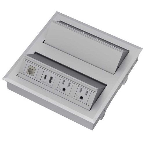Hafele Dock 704 Two-Sided Power and Data Flip-Up Charging Center