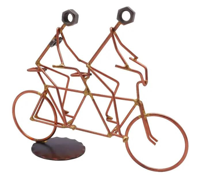 Tandem Brazed Metal Bike Riders - Bicycle Gifts