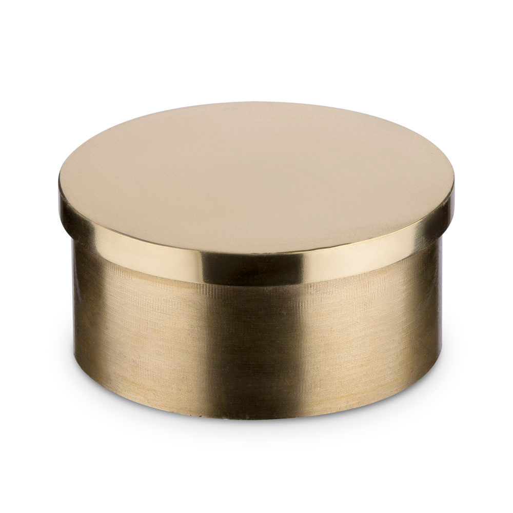Flush Flat End Cap - Polished Brass - 2