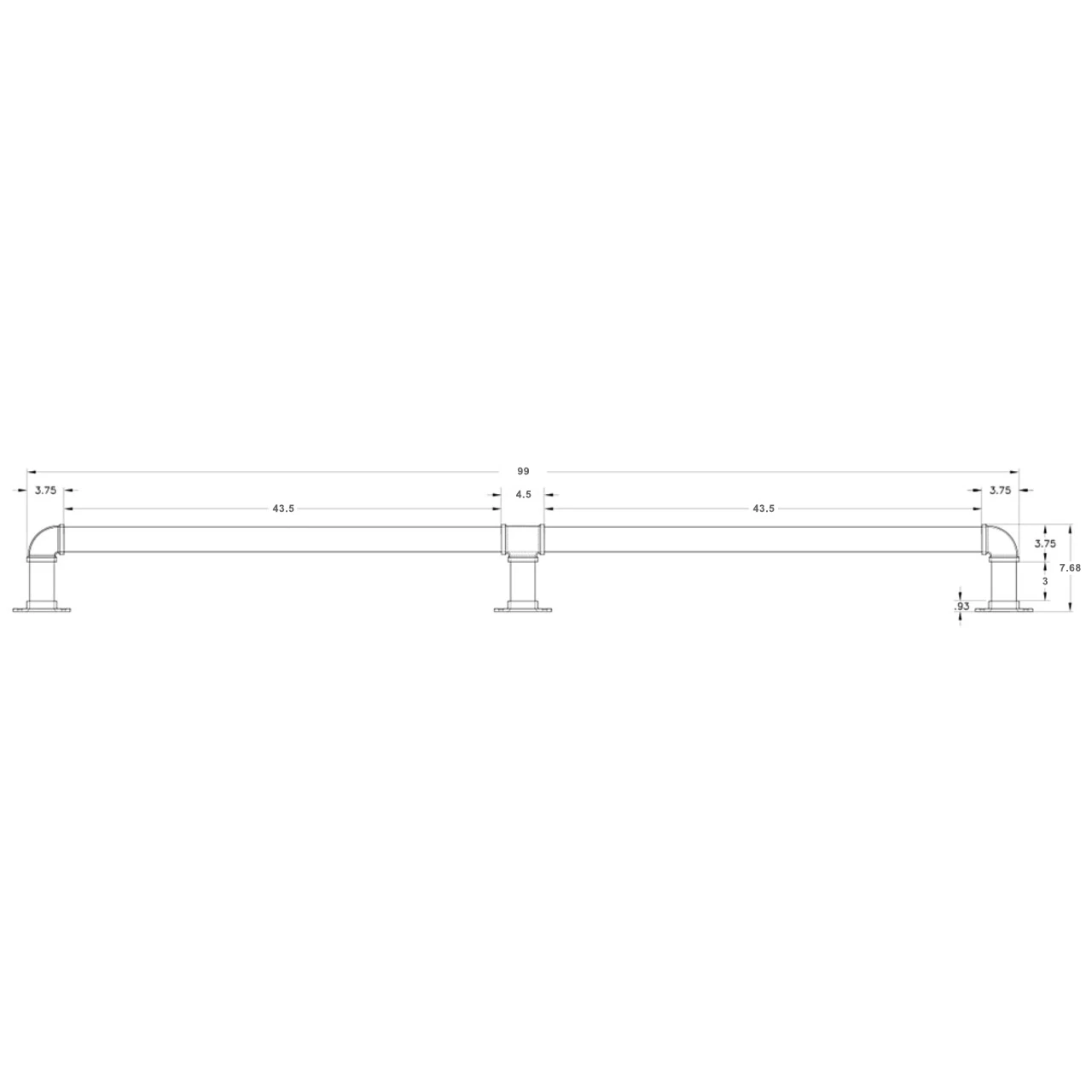 Flange for Black Pipe Foot Rail