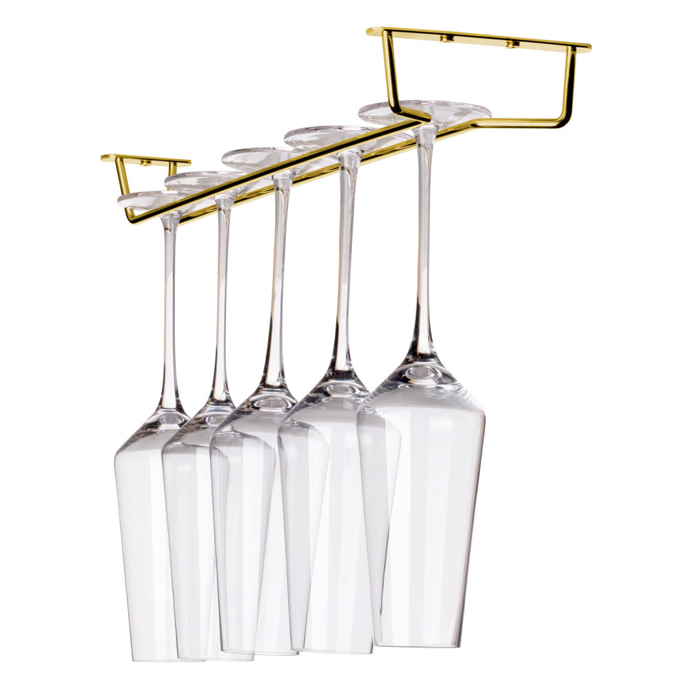 Glass Hanger Rack - Aged Gold Finish - 16"L