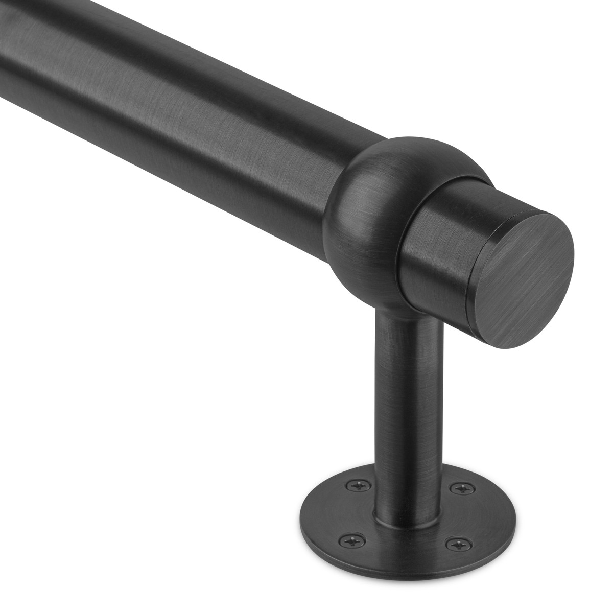 Rounded Center Post Bracket - Blackened Steel - 2" OD