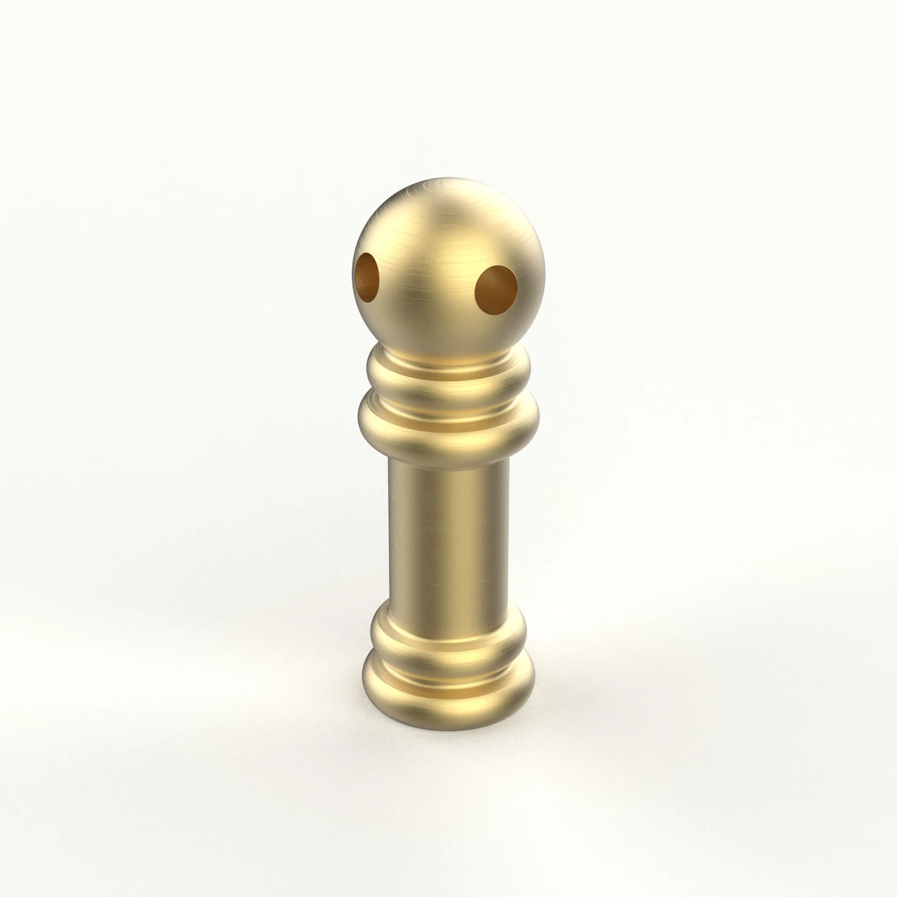Pawn Gallery Rail Corner Bracket - Satin Brushed Brass - 1/4" OD
