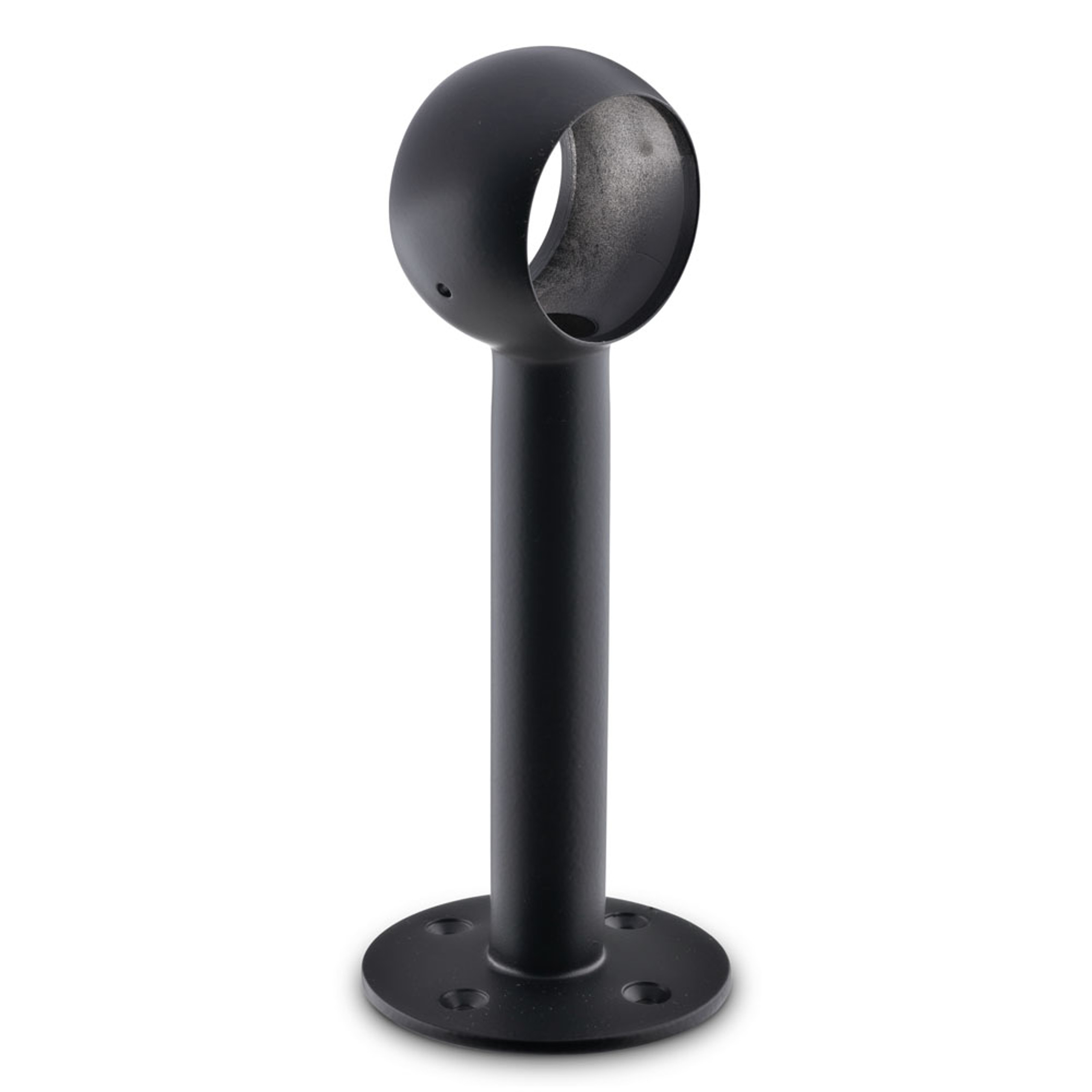 Tall Rounded Center Post Bracket - Matte Black - 2"OD
