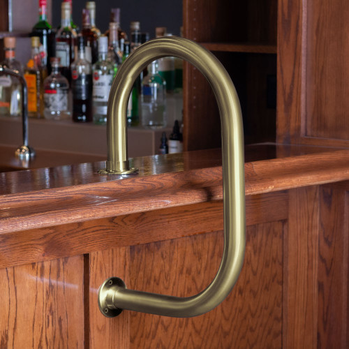 Kegworks Classic Service Bar Rail - Brushed Brass - 2" OD