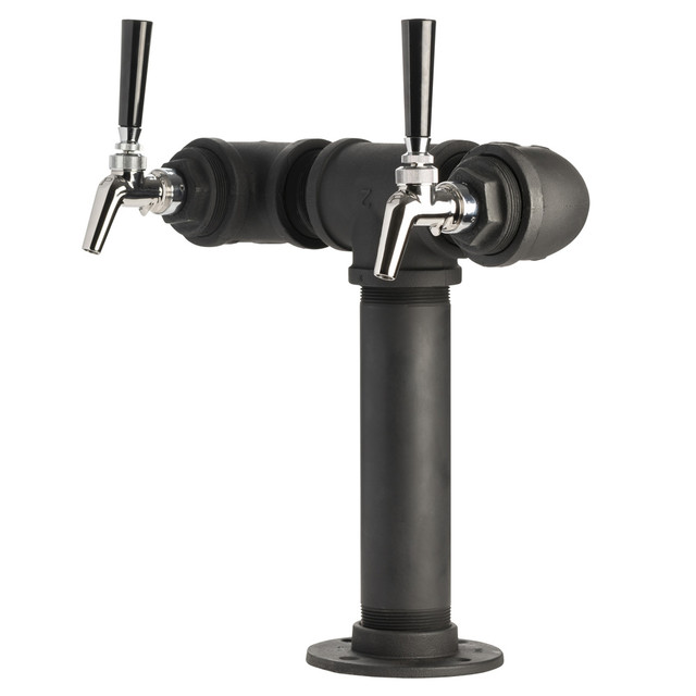 Draft Beer Tower - Black Iron - Double Tap - Standard Faucet