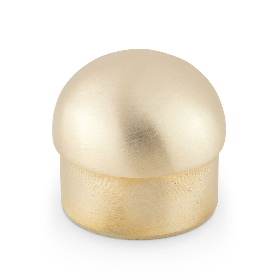 Domed End Cap - Brushed (Satin) Brass - 2" OD