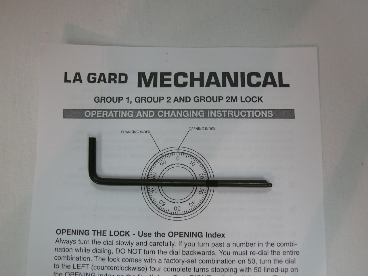 Lagard Universal Long 3 or 4 Wheel Safe Lock Change Key #705161
