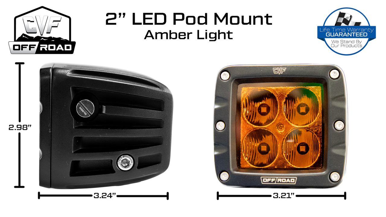 2 Led Pod Mount Amber Flood Light