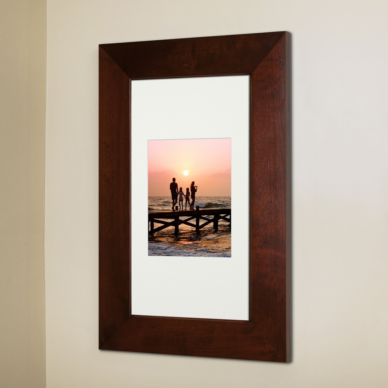 Extra Large Espresso Recessed Picture Frame Concealed Medicine Cabinet ...