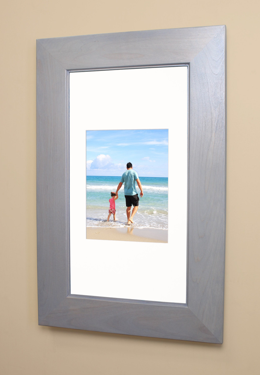 Extra Large Gray Recessed Picture Frame Concealed Medicine Cabinet (14 ...
