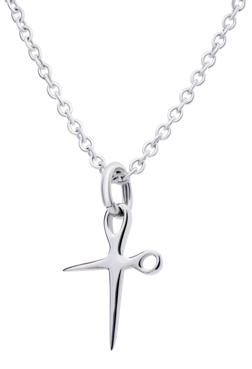 Scissors Pendant Cross Necklace - Matthew 10:30
