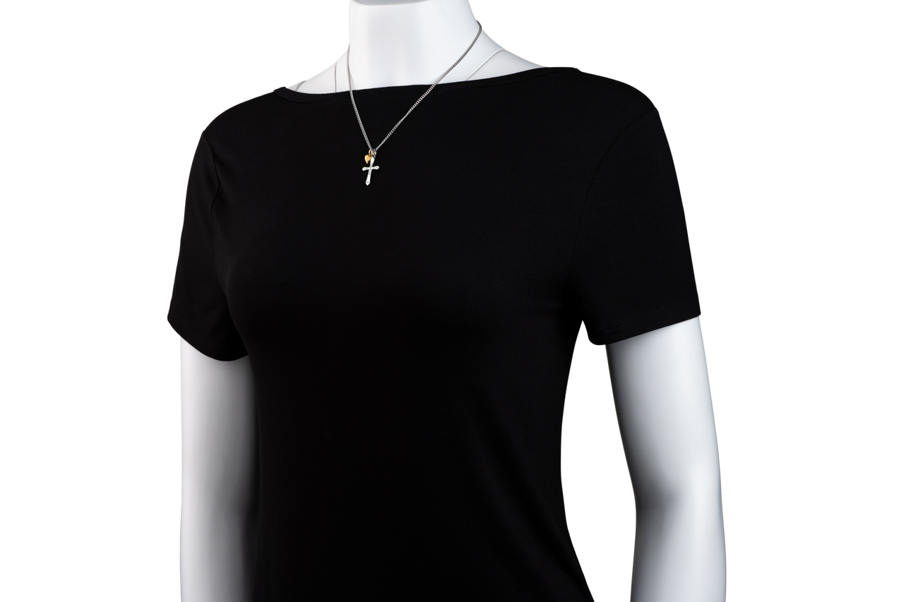 Gold Heart & Cross Necklace – Stainless Steel | Shields of Strength