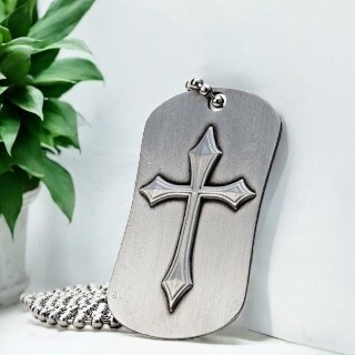 Men's Cross Necklaces Scripture Stainless Steel & Gold — Shields of ...