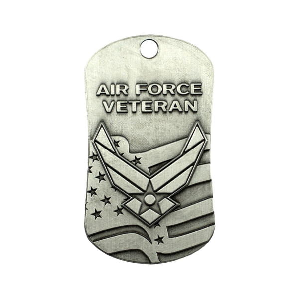 Air Force Veteran Antique Finish Dog Tag Necklace