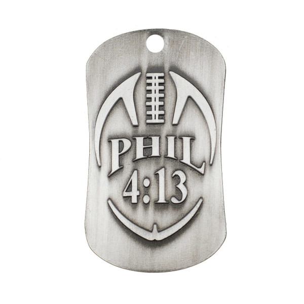 Football Dog Tags | Phil 4:13| Shields of Strength
