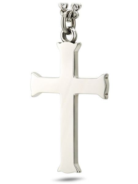 Men's Surgical Steel Flare Cross Engraved Phil 4:13