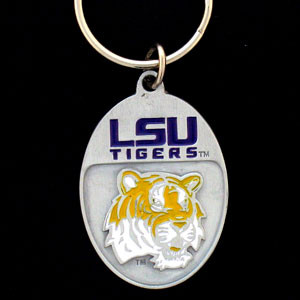 LSU Tigers Carved Metal Key Chain - Dragon Sports