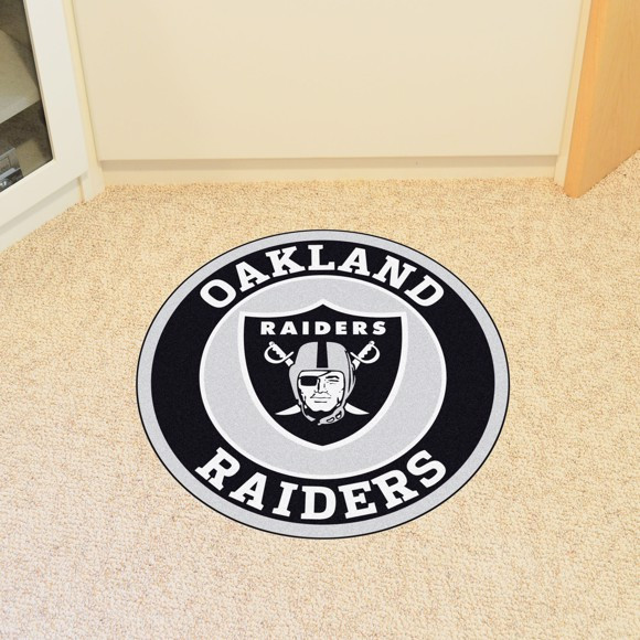 Oakland Raiders Round Logo Mat - Dragon Sports