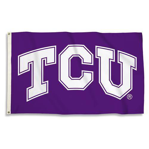 TCU Texas Christian Horned NCAA Purple Logo Flag - Dragon Sports