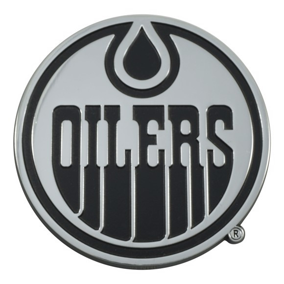 Edmonton Oilers Chrome Metal Emblem - Dragon Sports