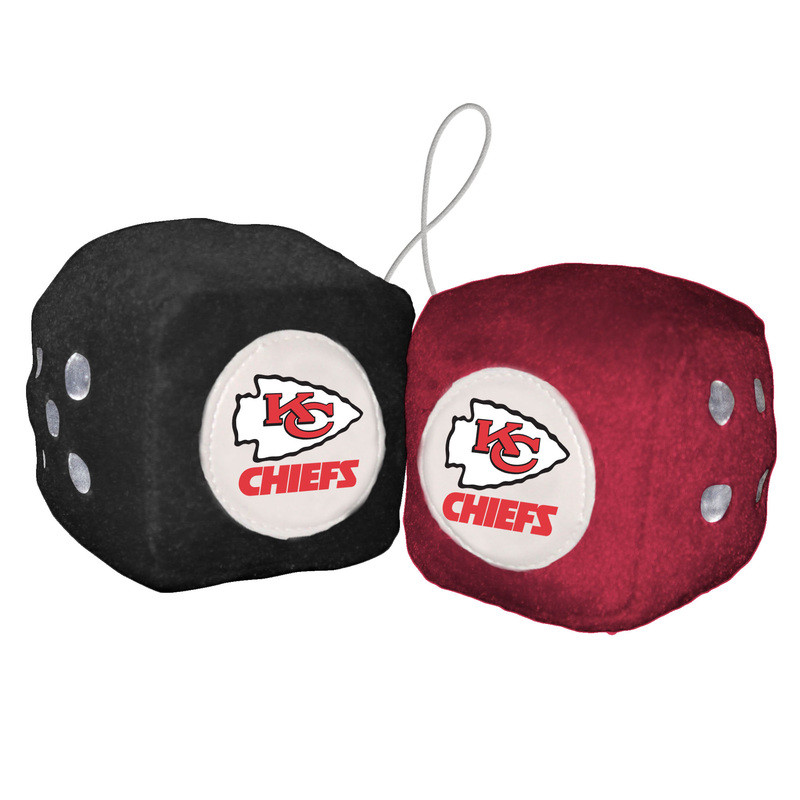 Kansas City Chiefs Plush Fuzzy Dice - Dragon Sports
