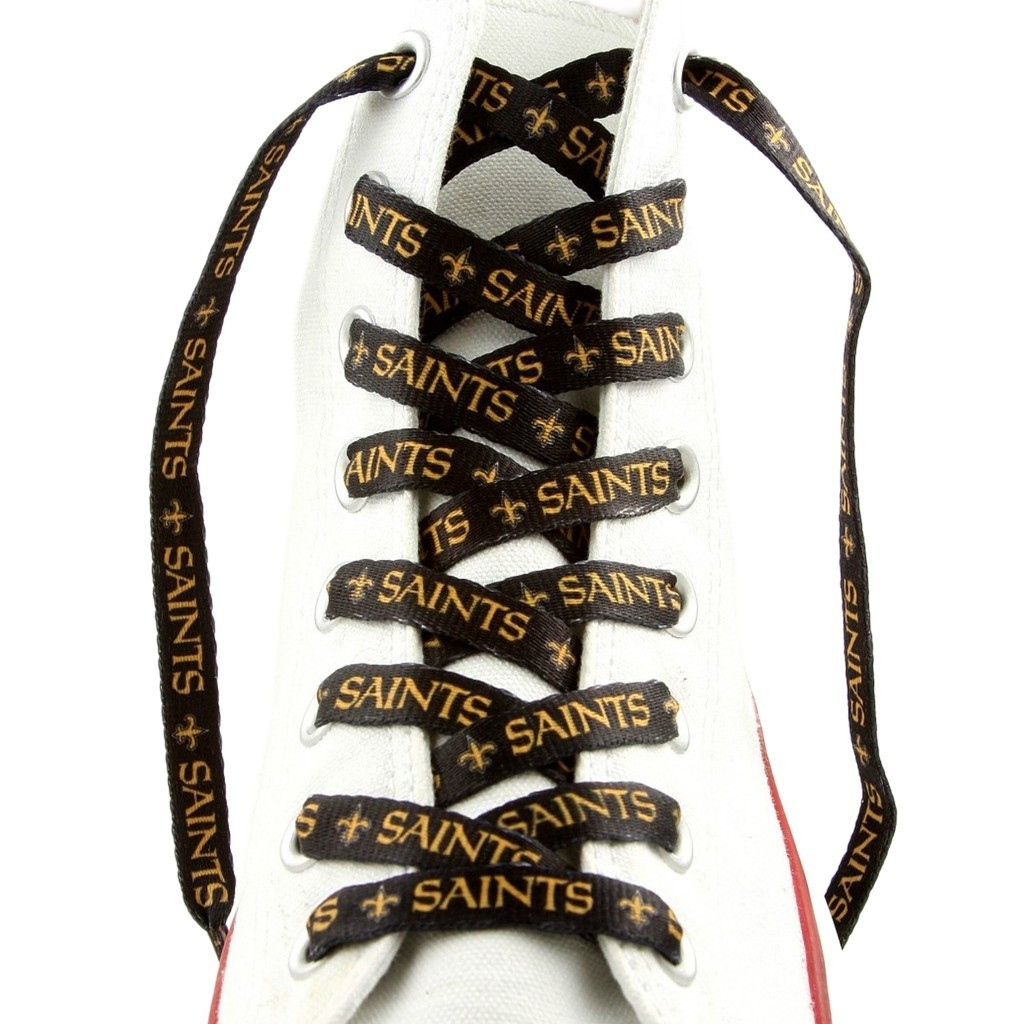 New Orleans Saints NFL Black Logo & Wordmark Shoe Laces - Dragon Sports