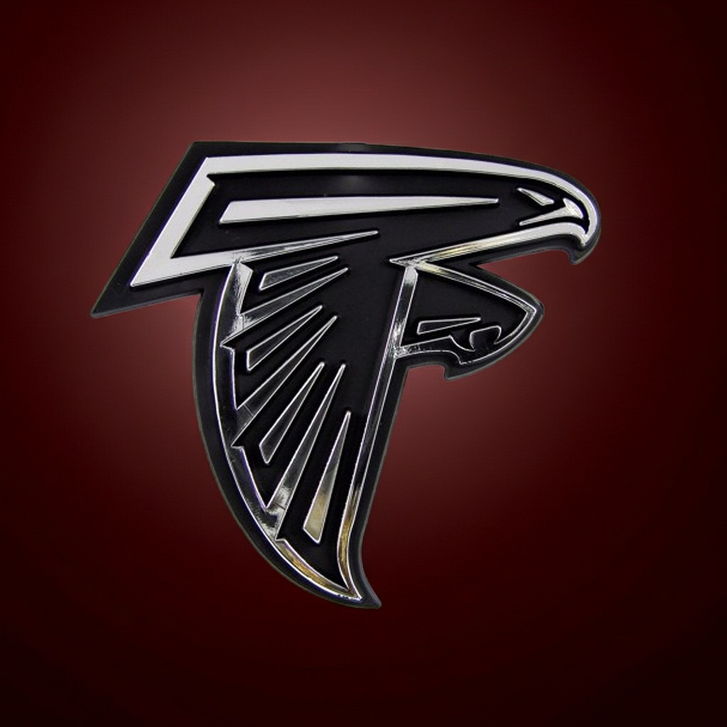 Atlanta Falcons NFL Chrome Logo Emblem - Silver & Black - Dragon Sports
