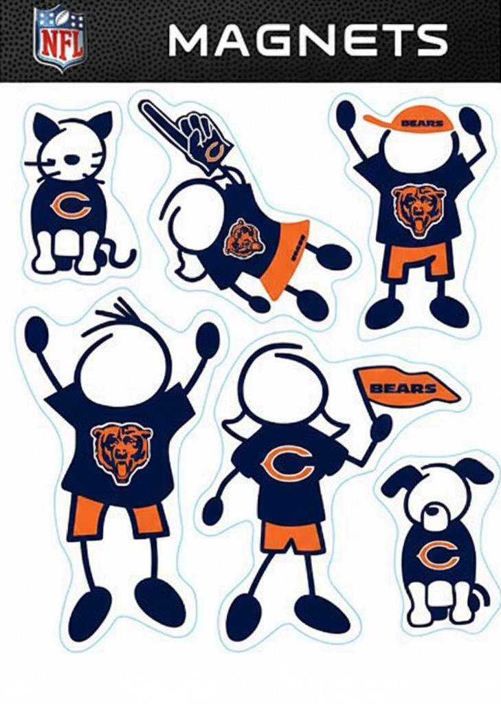 Chicago Bears NFL Family Magnet Set – 6-Piece Fan Pack - Dragon Sports