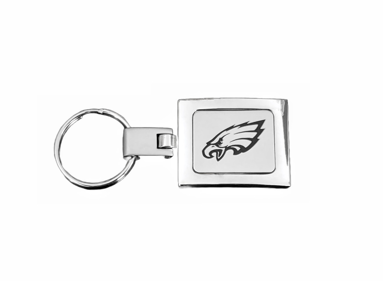 Philadelphia Eagles NFL Laser Etched Square Key Chain - Dragon Sports