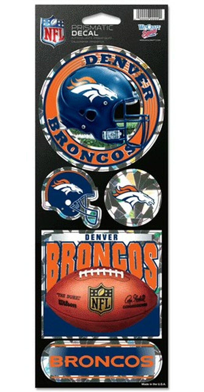 Denver Broncos NFL Prismatic Decal Sticker Set - Dragon Sports