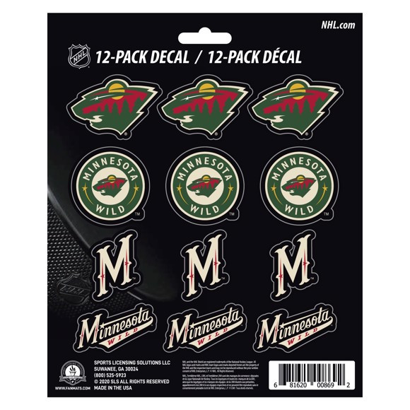 Minnesota Wild NHL Mini Decals - Dragon Sports