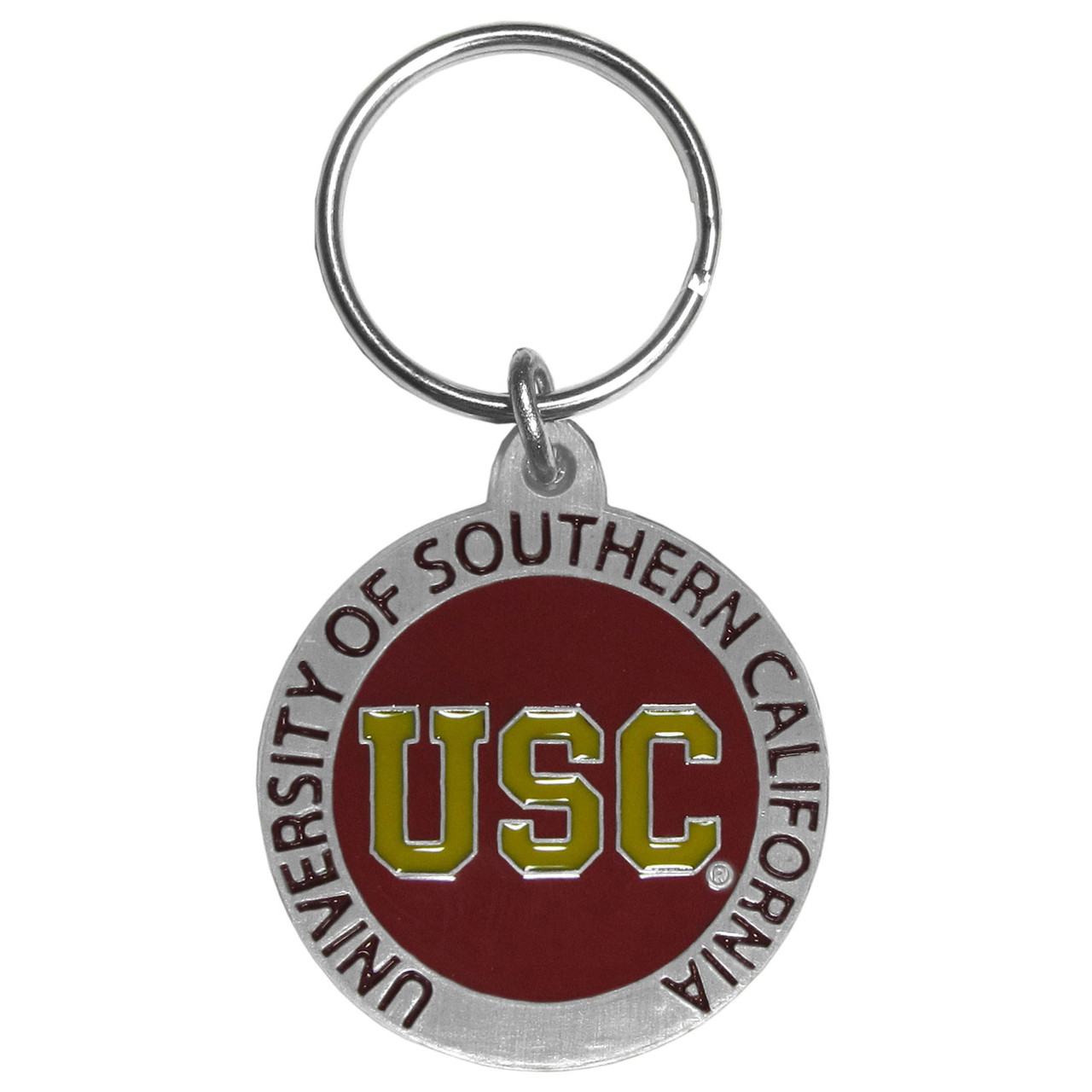 USC Trojans Logo Carved Metal Keychain - Dragon Sports