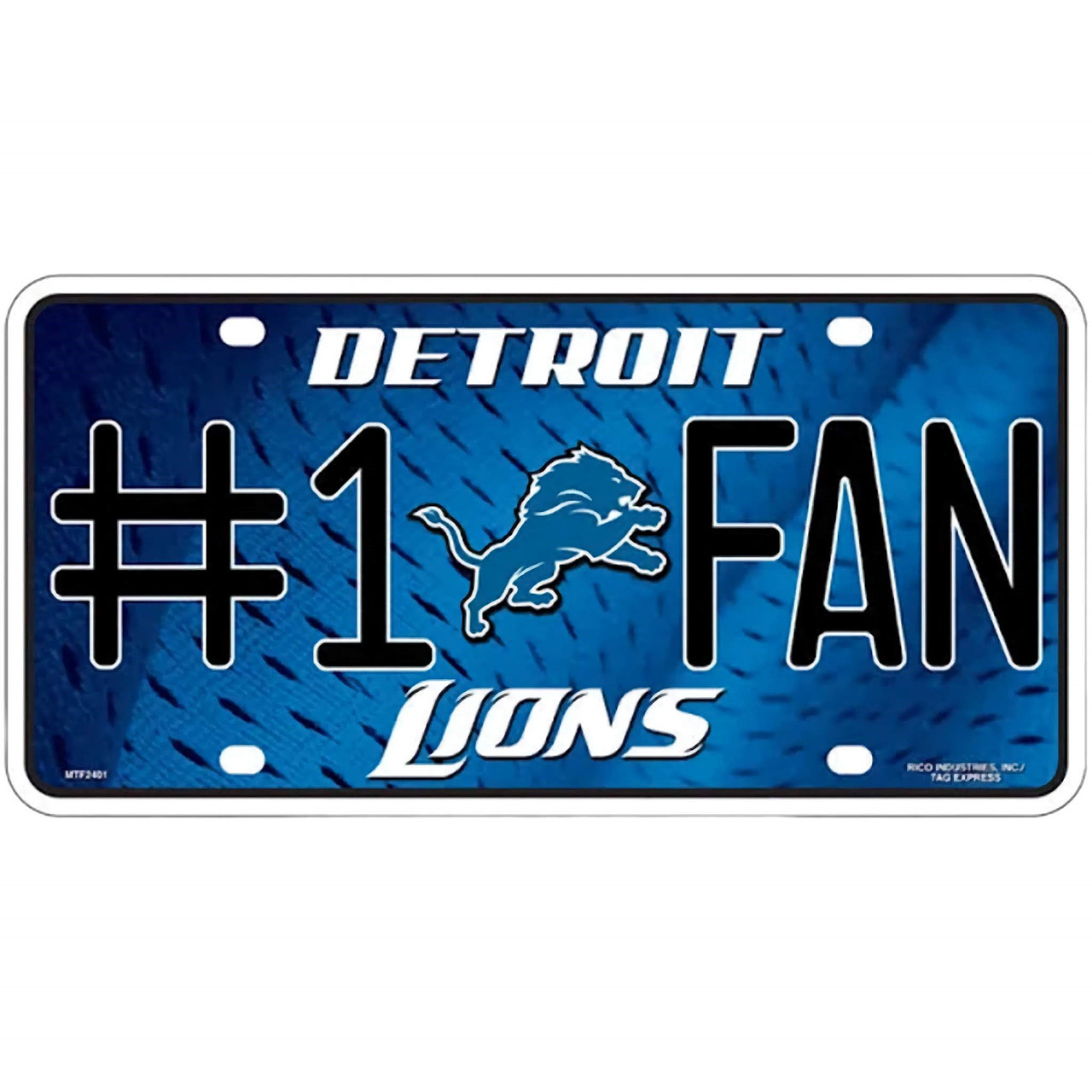 Detroit Lions NFL #1 Fan Metal License Plate - Dragon Sports