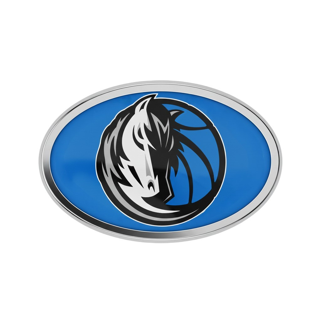 Dallas Mavericks NBA 4" Color Chrome Mascot Logo Emblem - Dragon Sports