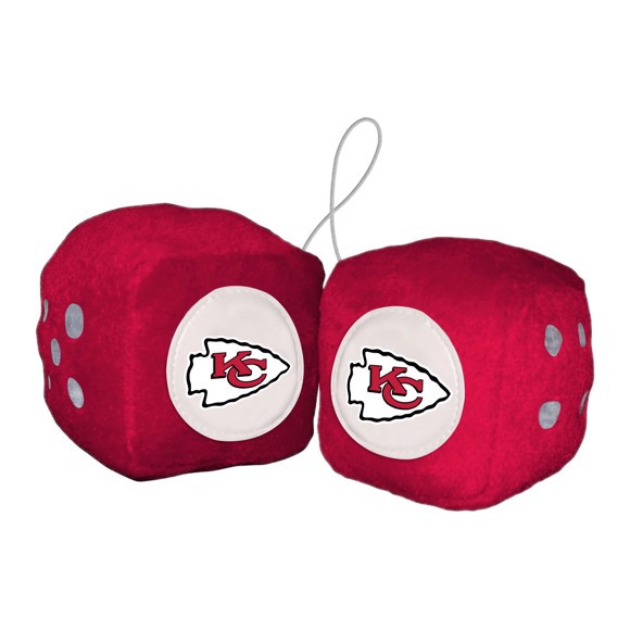 Kansas City Chiefs NFL Plush Fuzzy Dice - Red - Dragon Sports