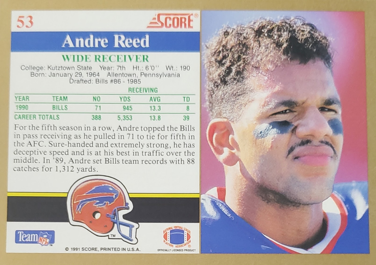 Andre Reed - Buffalo Bills - 1991 Score Card #53 - Dragon Sports