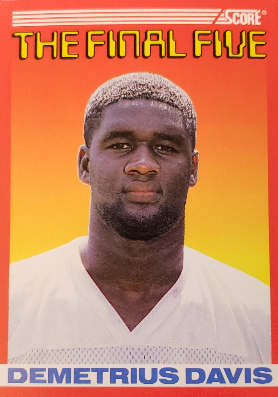 Demetrius Davis - Los Angeles Raiders - 1990 Score Card #B2 - Dragon Sports