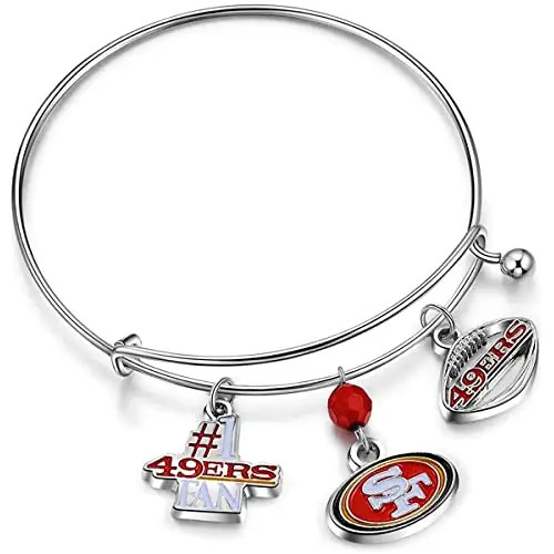 San Francisco 49ers NFL Three Charm Logo Bracelet - Dragon Sports