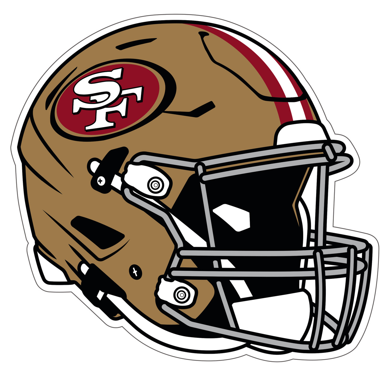 San Francisco 49ers NFL Helmet Decal Sticker - Dragon Sports