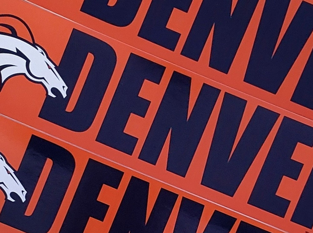 Denver Broncos NFL Logo Wordmark Bumper Sticker Set - 3-Pack Vinyl ...