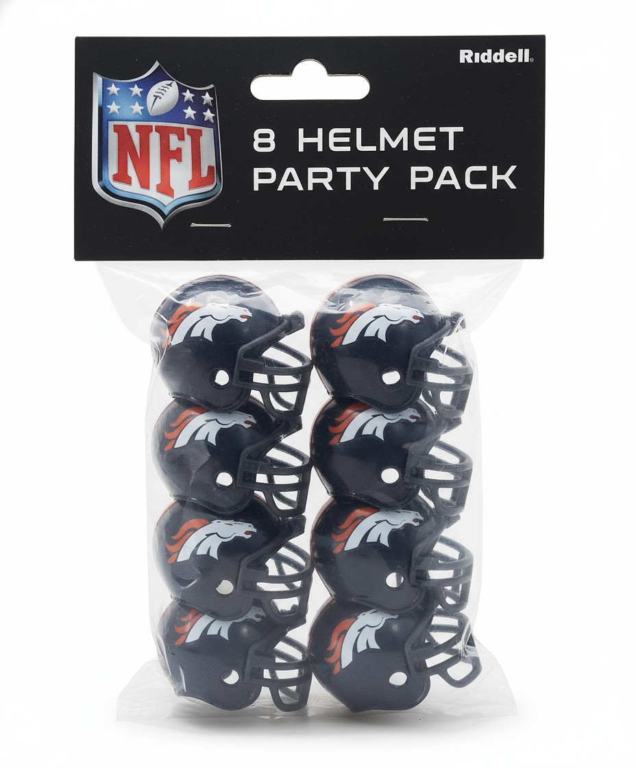 Denver Broncos NFL Mini Helmet Party Pack – 8‑Piece Cake Toppers ...