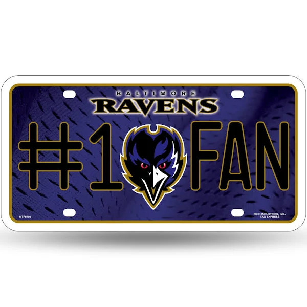 Baltimore Ravens #1 Fan Metal License Plate - Dragon Sports
