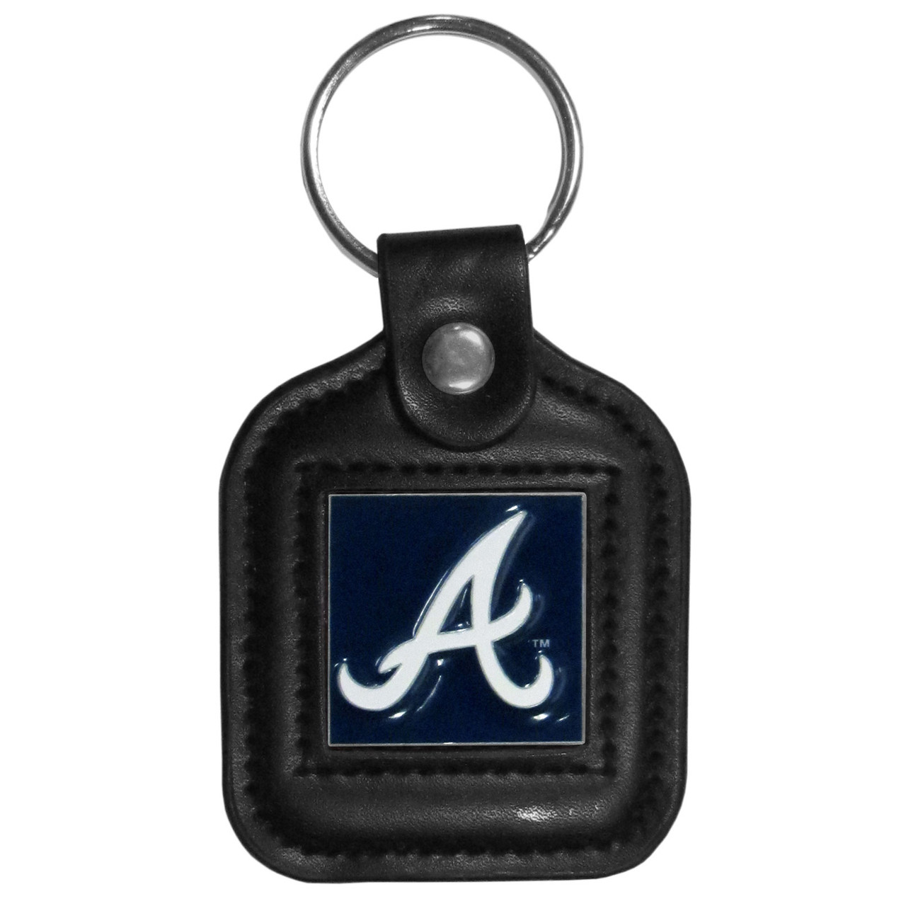 Atlanta Braves MLB Square Leather Key Chain Fob - Dragon Sports